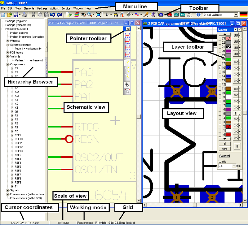 File:E gui.png - TARGET 3001! PCB Design Freeware is a Layout CAD ...